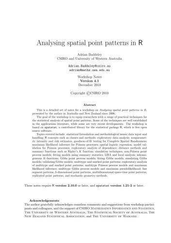 خرید و دانلود نسخه کامل کتاب Analysing spatial point patterns in R | الی فایل | مرجع خرید و فروش ...