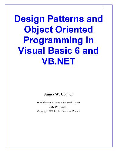 خرید و دانلود نسخه کامل کتاب Design Patterns and Object Oriented Programming in Visual Basic 6 ...